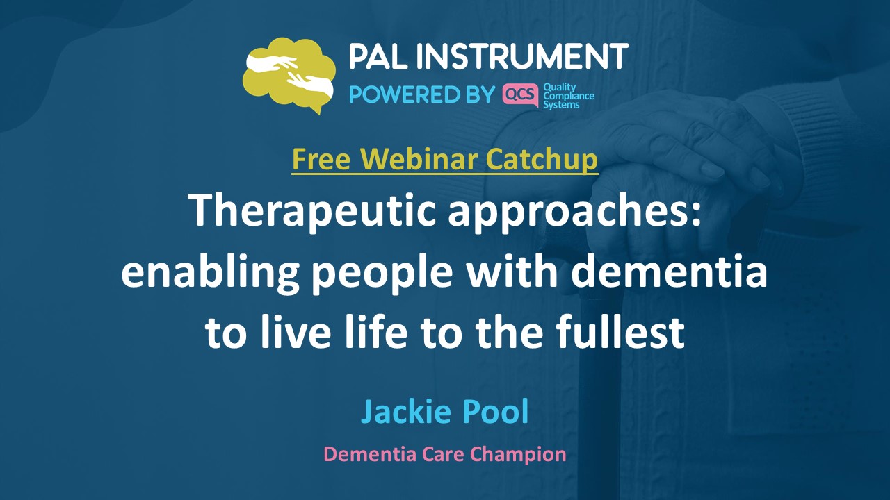 FREE WEBINAR: Therapeutic approaches: enabling people with dementia to ...