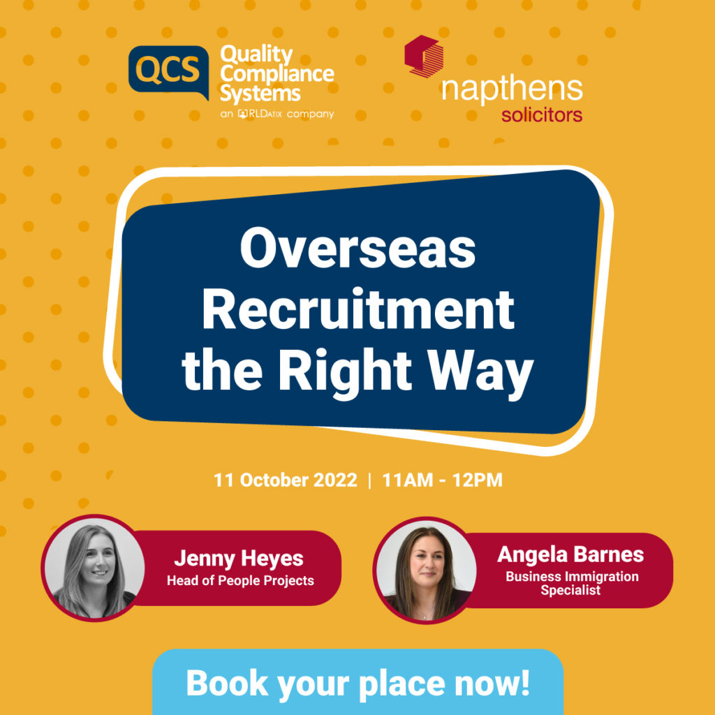 FREE WEBINAR - The New CQC Single Assessment Framework: What do I need to know? - QCS Events ...