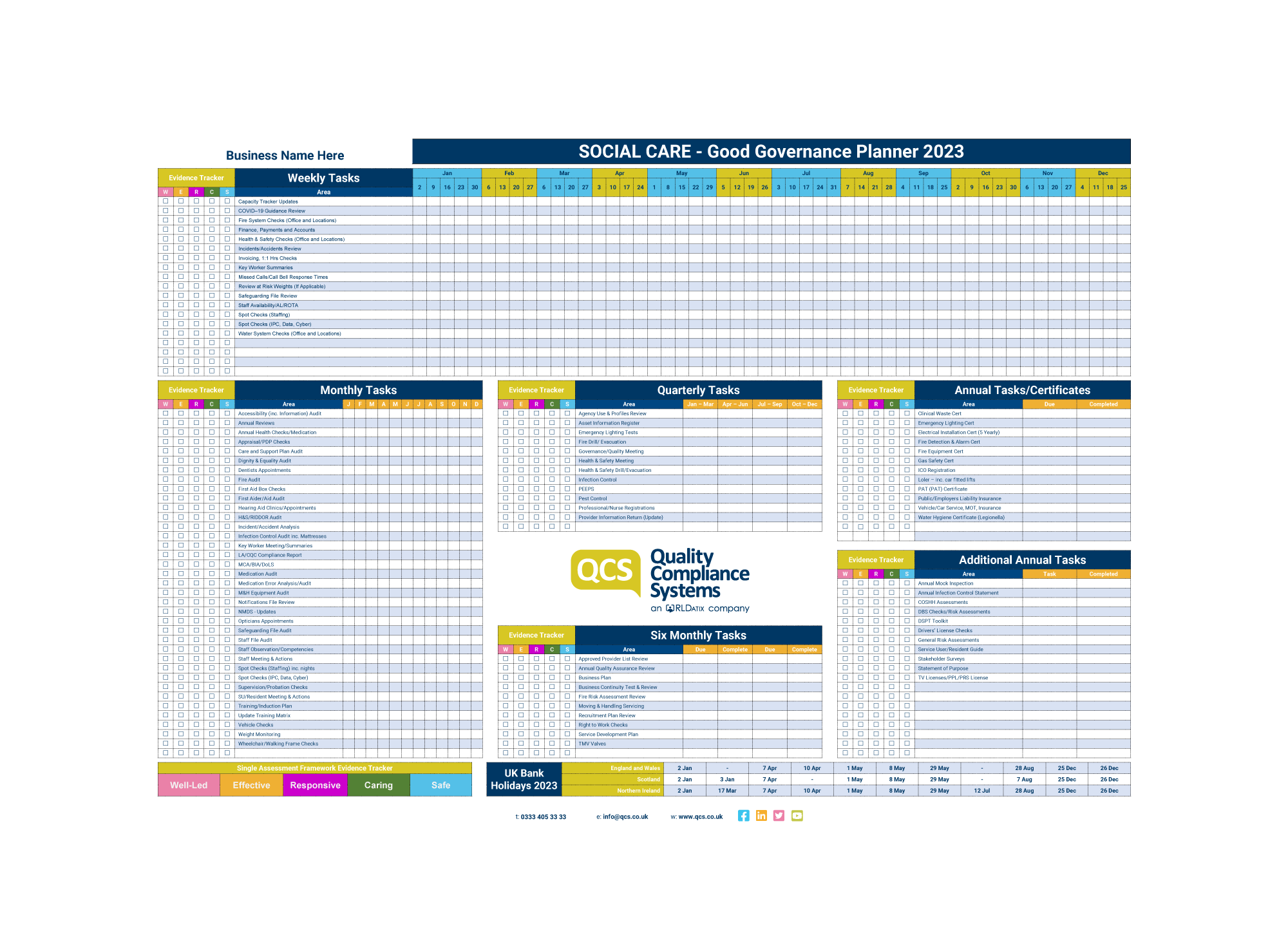Good Governance Wall Planner 2023 QCS